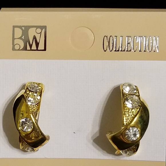 BW Collection | Jewelry | Gold Diamond Hoop Earrings | Poshmark